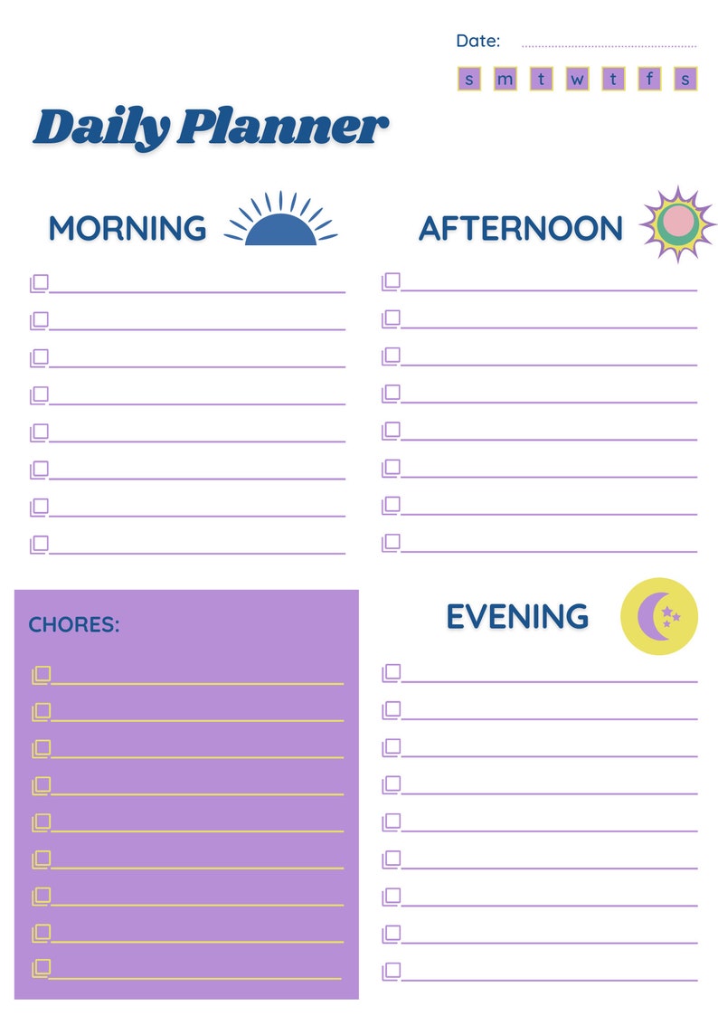 Editable Daily Checklist Planner Printable Daily Routine ...