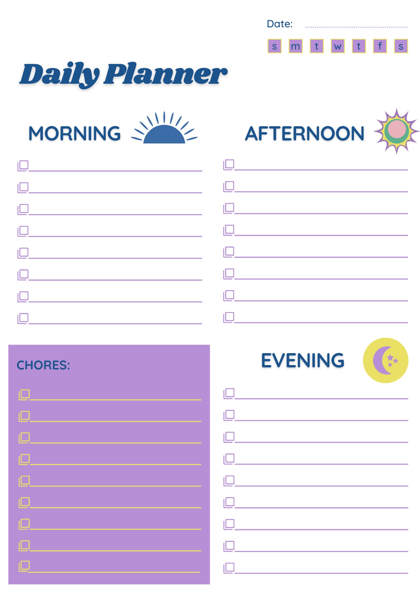 Editable Daily Checklist Planner Printable Daily Routine ...