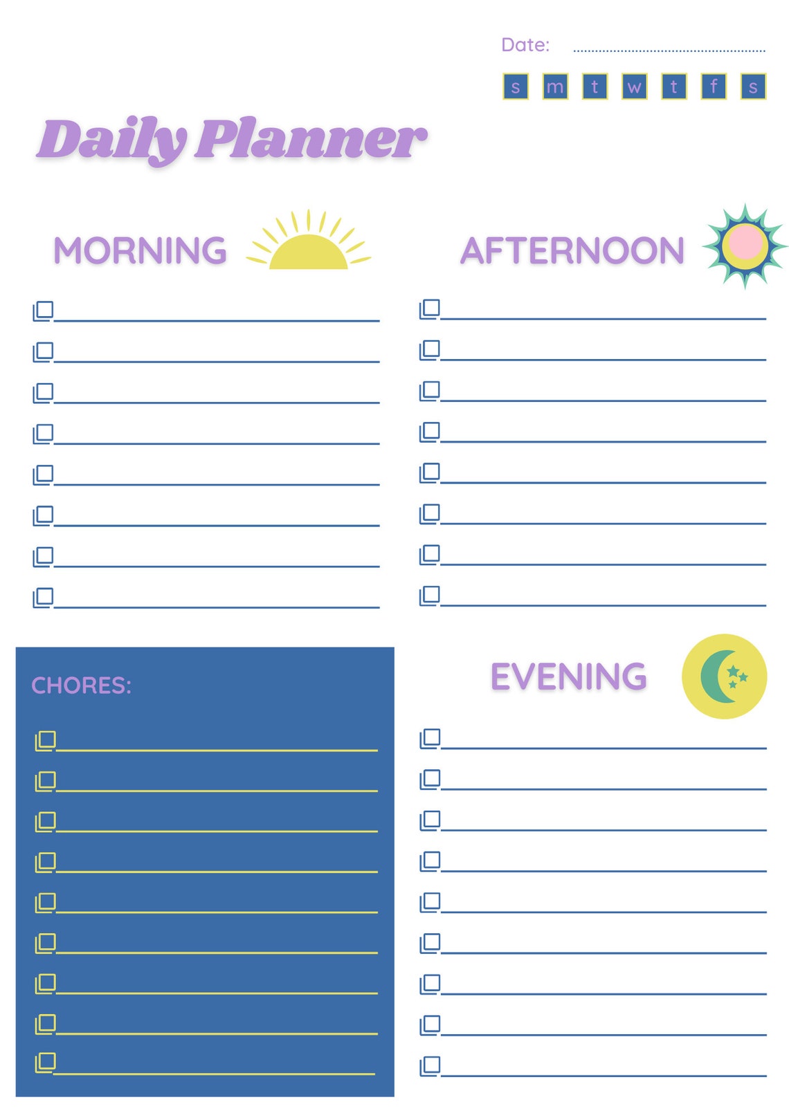 Editable Daily Checklist Planner Printable Daily Routine ...