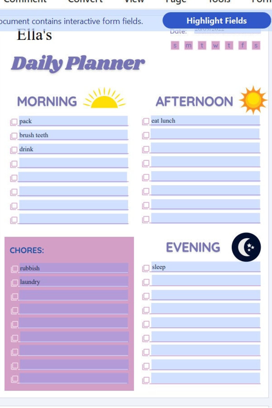 Editable Daily Checklist Planner Printable Daily Routine ...