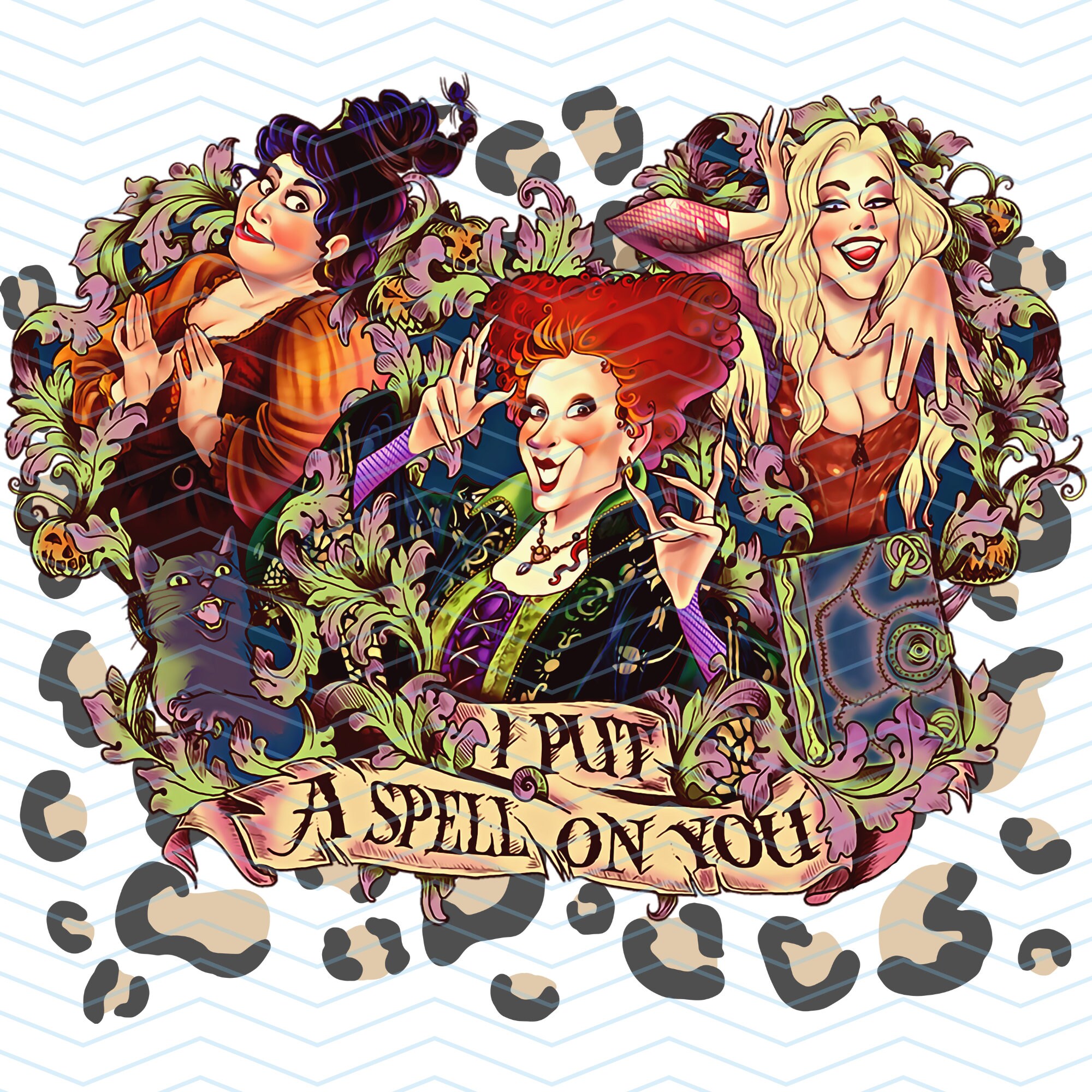Hocus Pocus PNG I Put a Spell on You Sublimation Leopard - Etsy