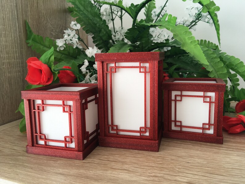 Chinese, Japanese Mini Tealight Lantern Holders, Pagoda Style ...