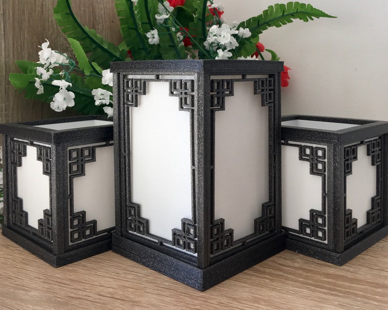 Chinese, Japanese, Oriental Midi Tealight Lantern Holders, Pagoda Style ...