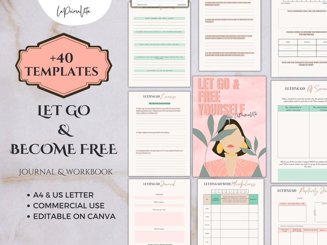Letting Go Worksheets Coaching Templates Spiritual Workbook - Etsy UK
