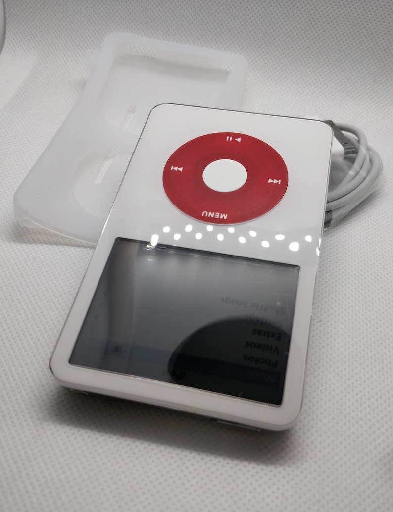 Apple Ipod Classic - 5th Gen, White+red (3000mah Battery, Customised ...