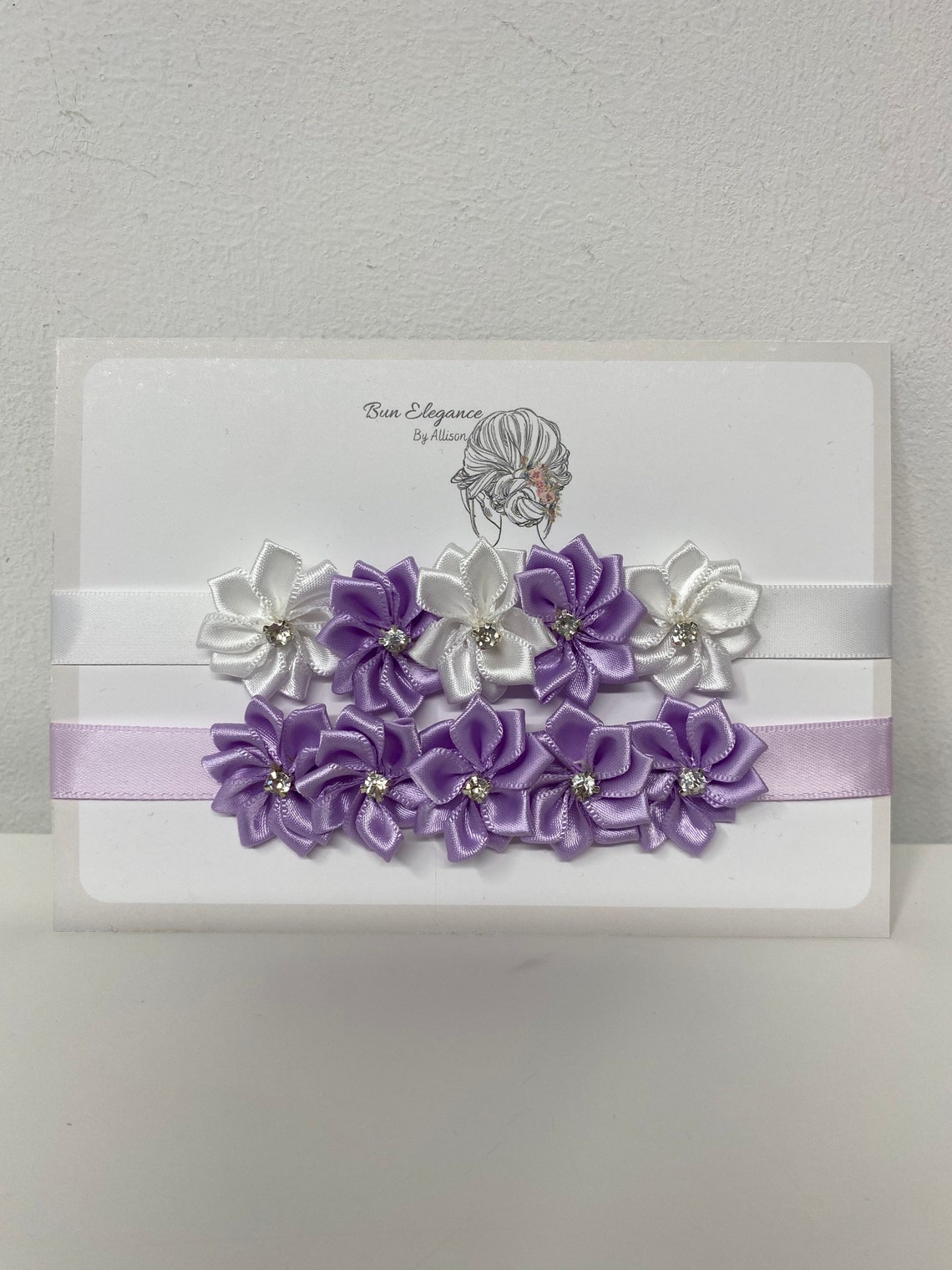 Satin Flower Ballet Bun Wrap, Pastel Lavender Two Pack, Flower Hair ...