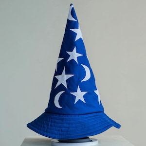 Blue Wizard Hat With Stars and Moons - Etsy