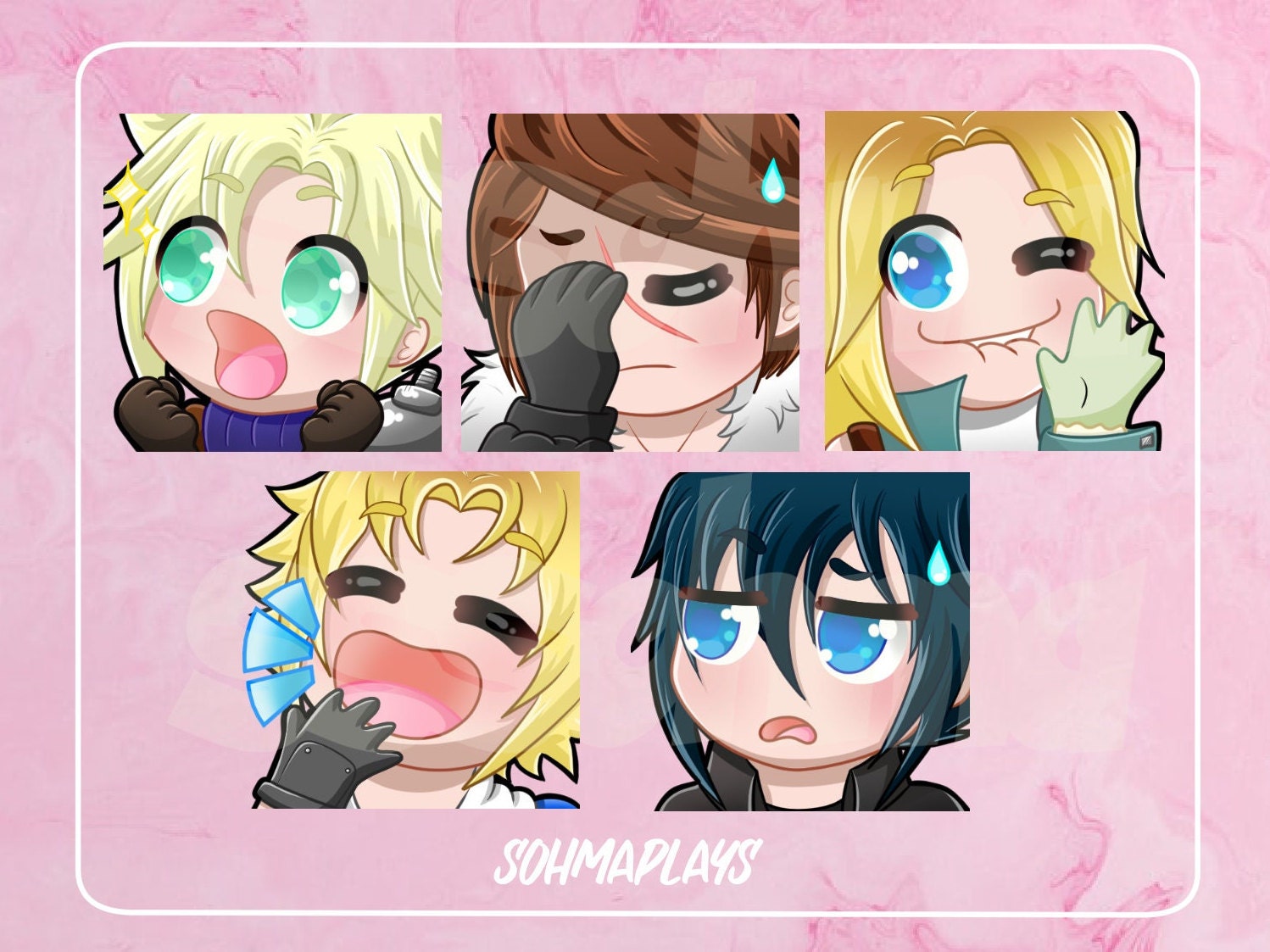 Final Fantasy Emote Set Cloud Squall Zidane Tidus Noctis - Etsy