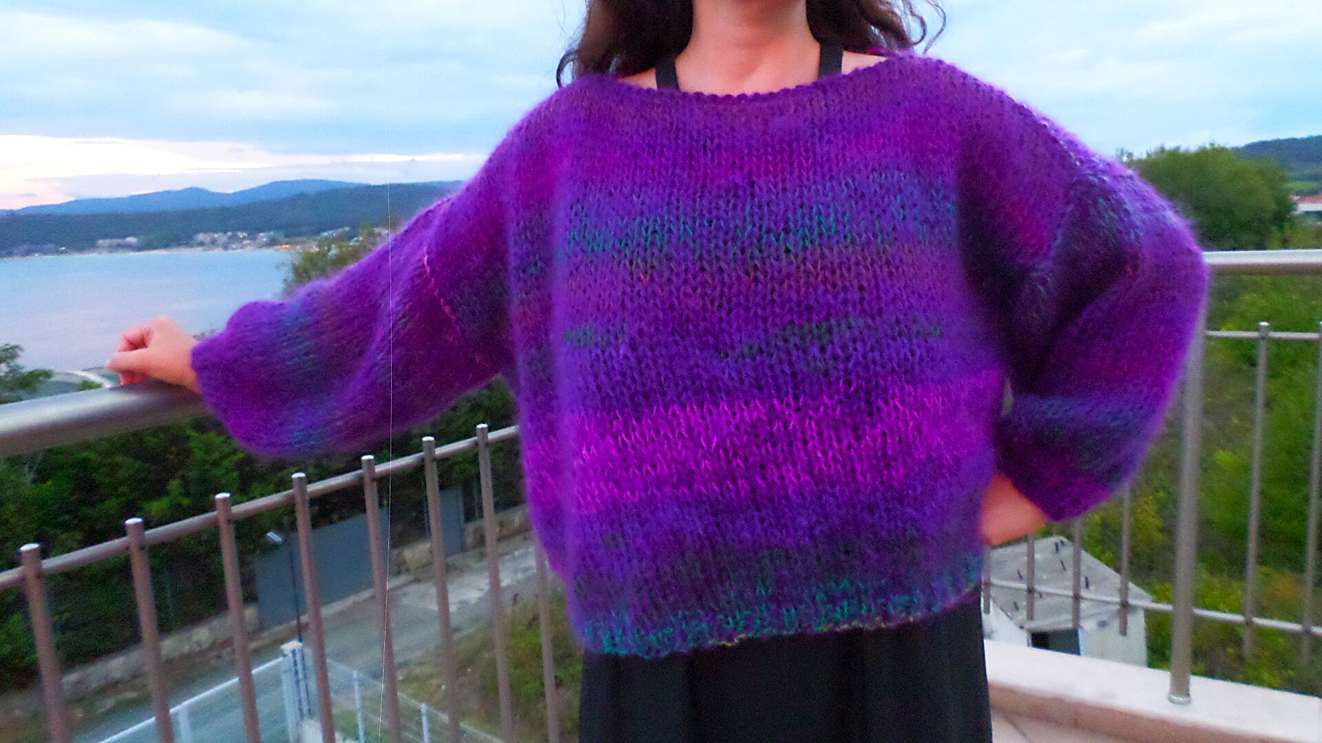 Ready to Ship, Long Hair Mohair Sweater, VIOLET Melange MOHAIR ...