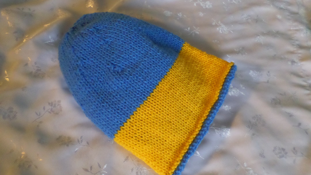 Beanie Ukrainian Blue and Yellow Christmas Unisex Gift Ready to Ship - Etsy