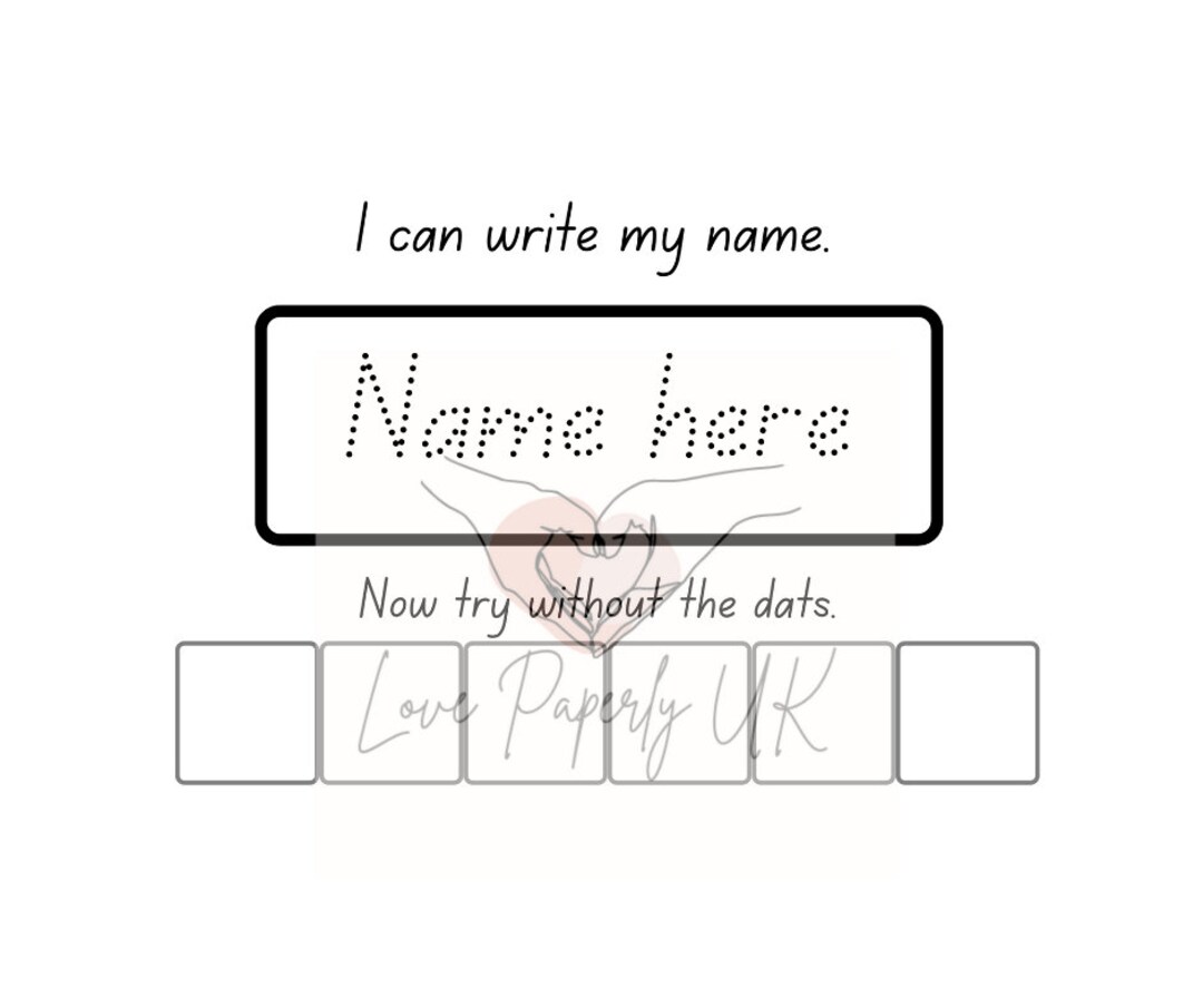 Personalised Name Writing Practice. - Etsy