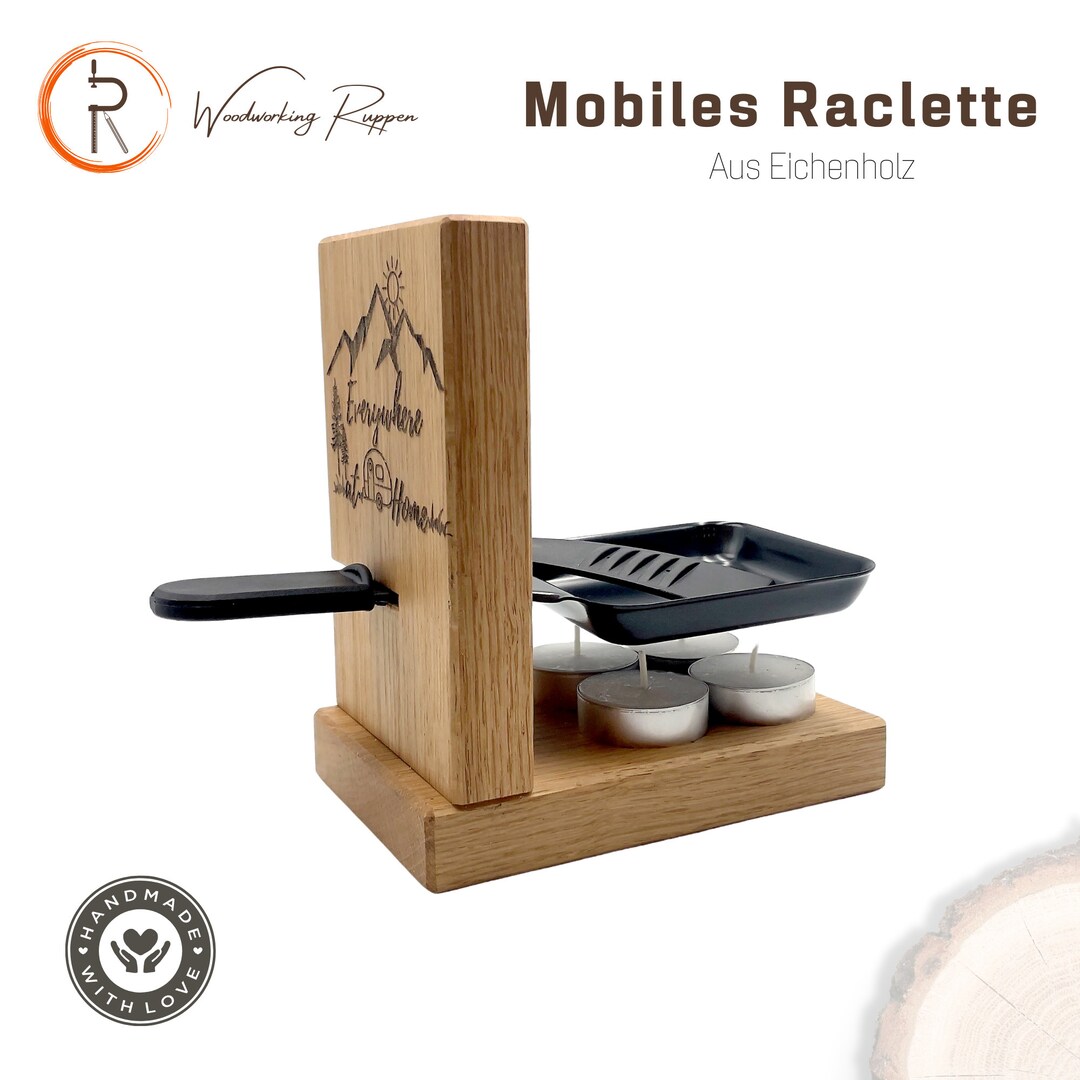 Mobile Raclette to Take Away Made of Oak Wood | Including Raclette Pans ...