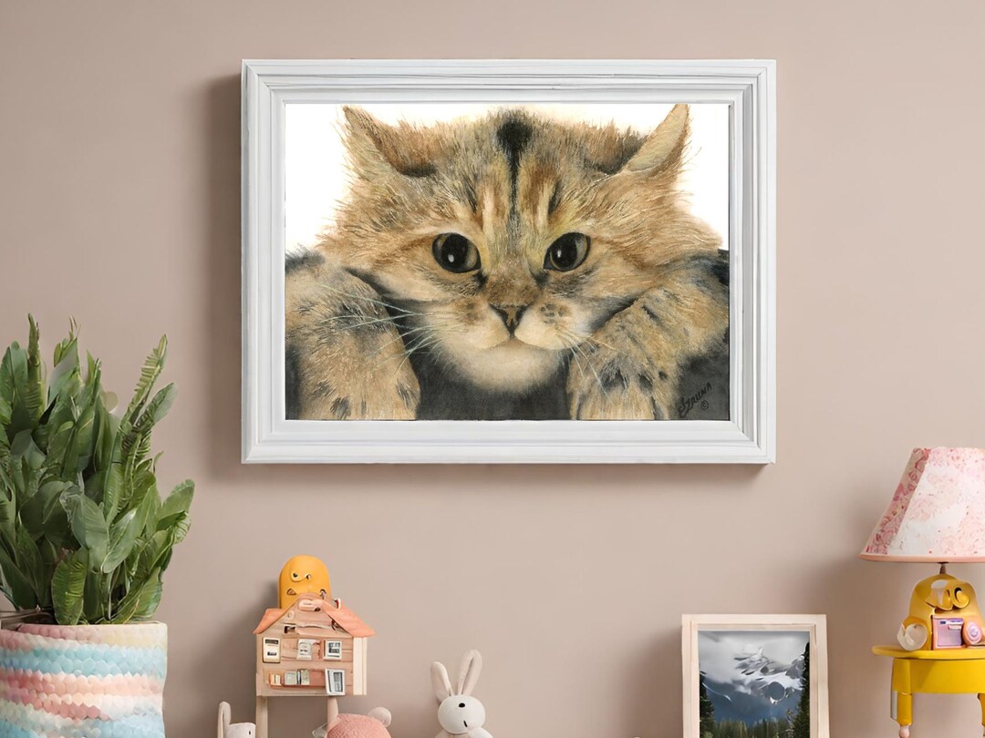 Watercolor Cat Digital Print, Original Artist Painting, Digital Download, Instant Download ...