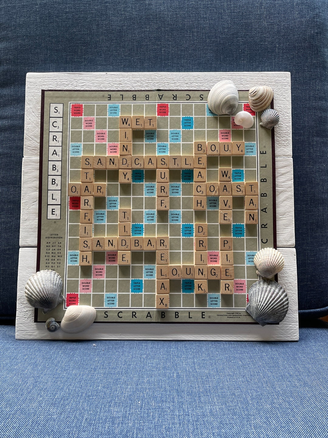 VINTAGE Scrabble Beach House Wall Art Themed Decor Gameroom Board Game ...