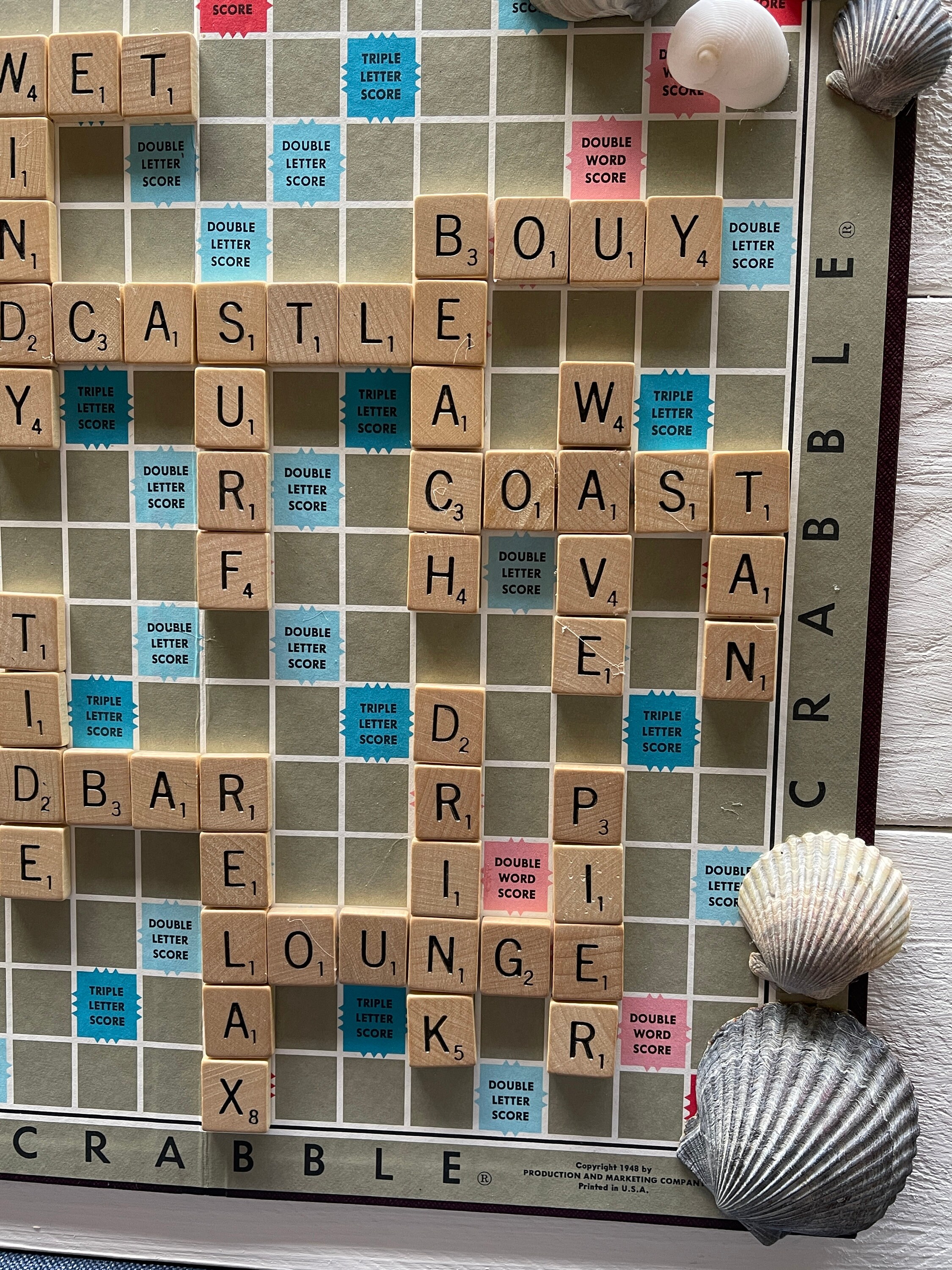 VINTAGE Scrabble Beach House Wall Art Themed Decor Gameroom Board Game ...