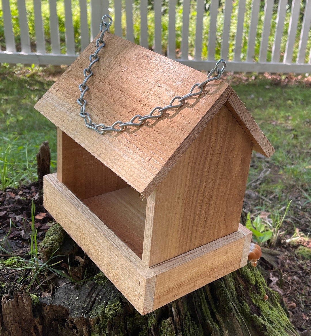 Beautiful Handmade Large Wood Birdfeeder, Natural Cedar Feeder, Rustic ...