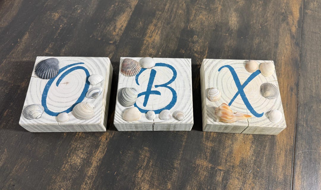 Outer Banks OBX Beach Home Decor Sign Sea Shells Shelf Mantel Nautical ...