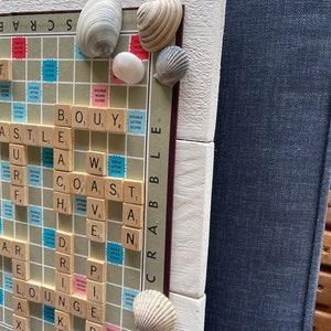 VINTAGE Scrabble Beach House Wall Art Themed Decor Gameroom Board Game ...