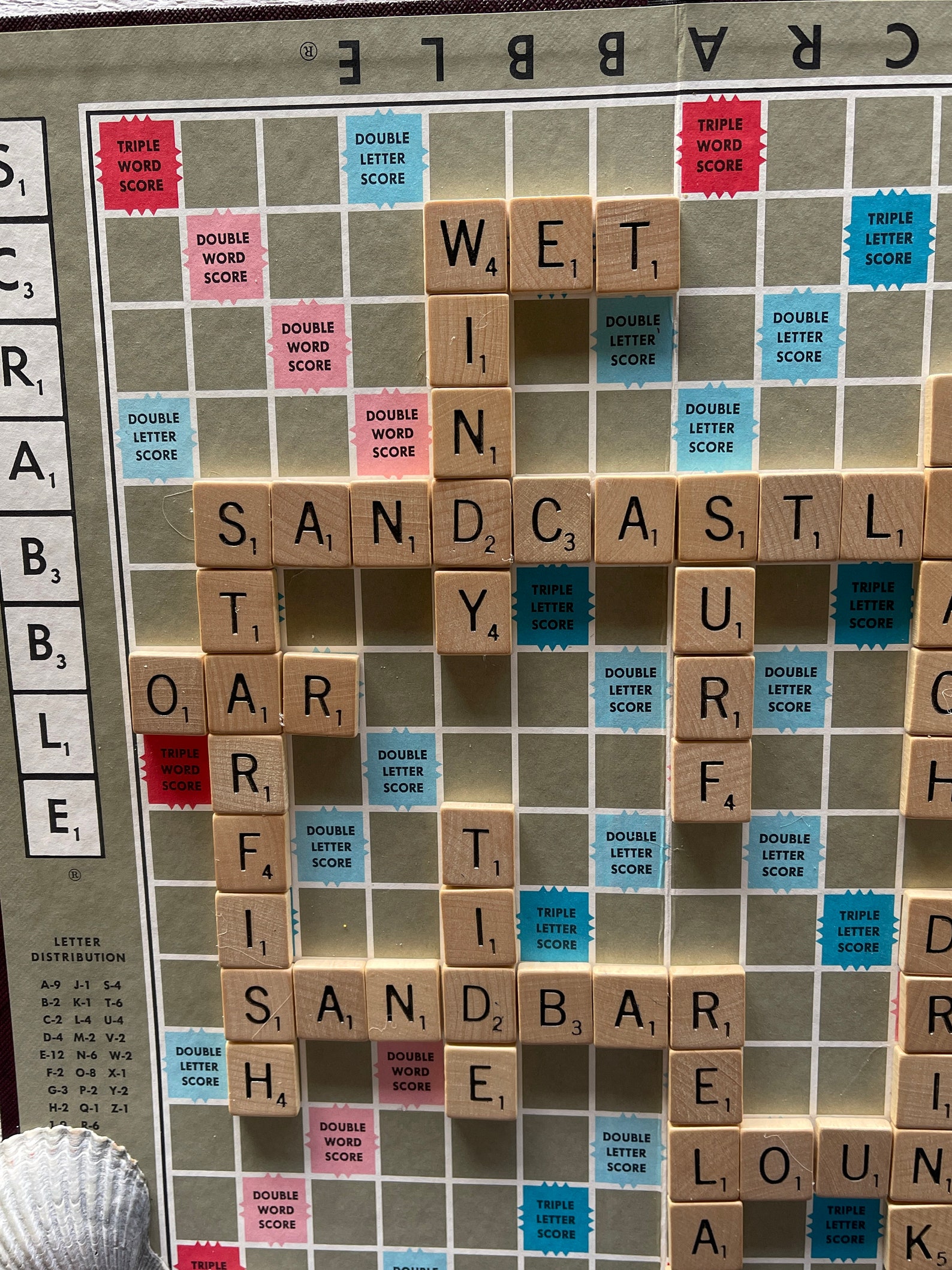 VINTAGE Scrabble Beach House Wall Art Themed Decor Gameroom Board Game ...