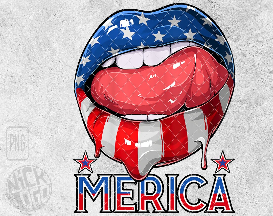 Merica Lips America Independence Day July 4th American Flag Since 1776 ...