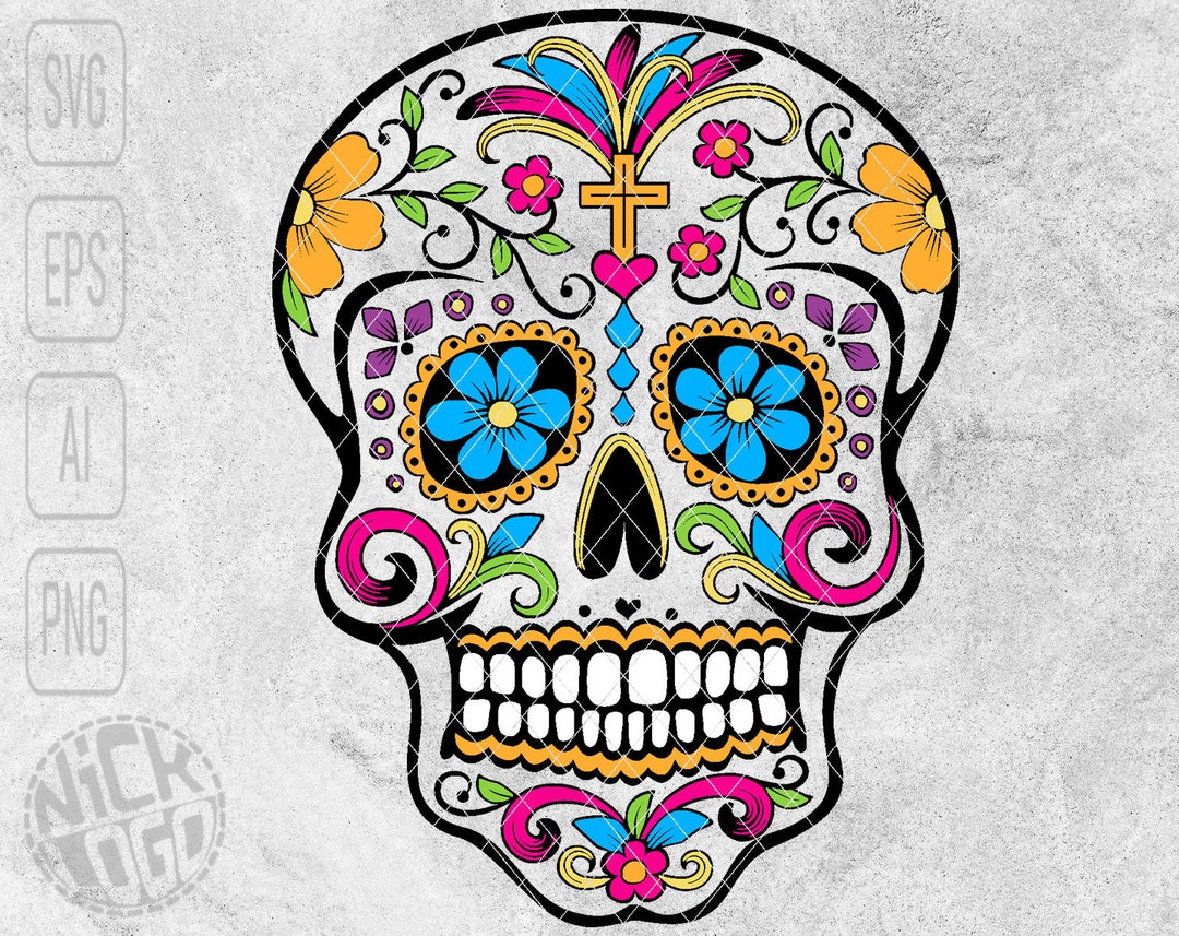 Dead Skull Flower Skeleton Christian Faith Cross God Pray Blessed SVG ...