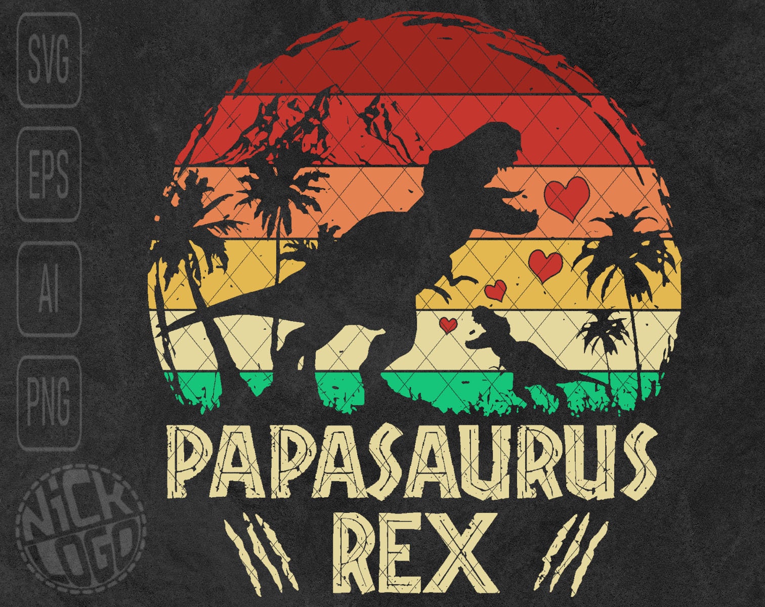 Papasaurus Rex Baby Trex Dinosaurus Papa Mama Dad Daddy Father's Day ...
