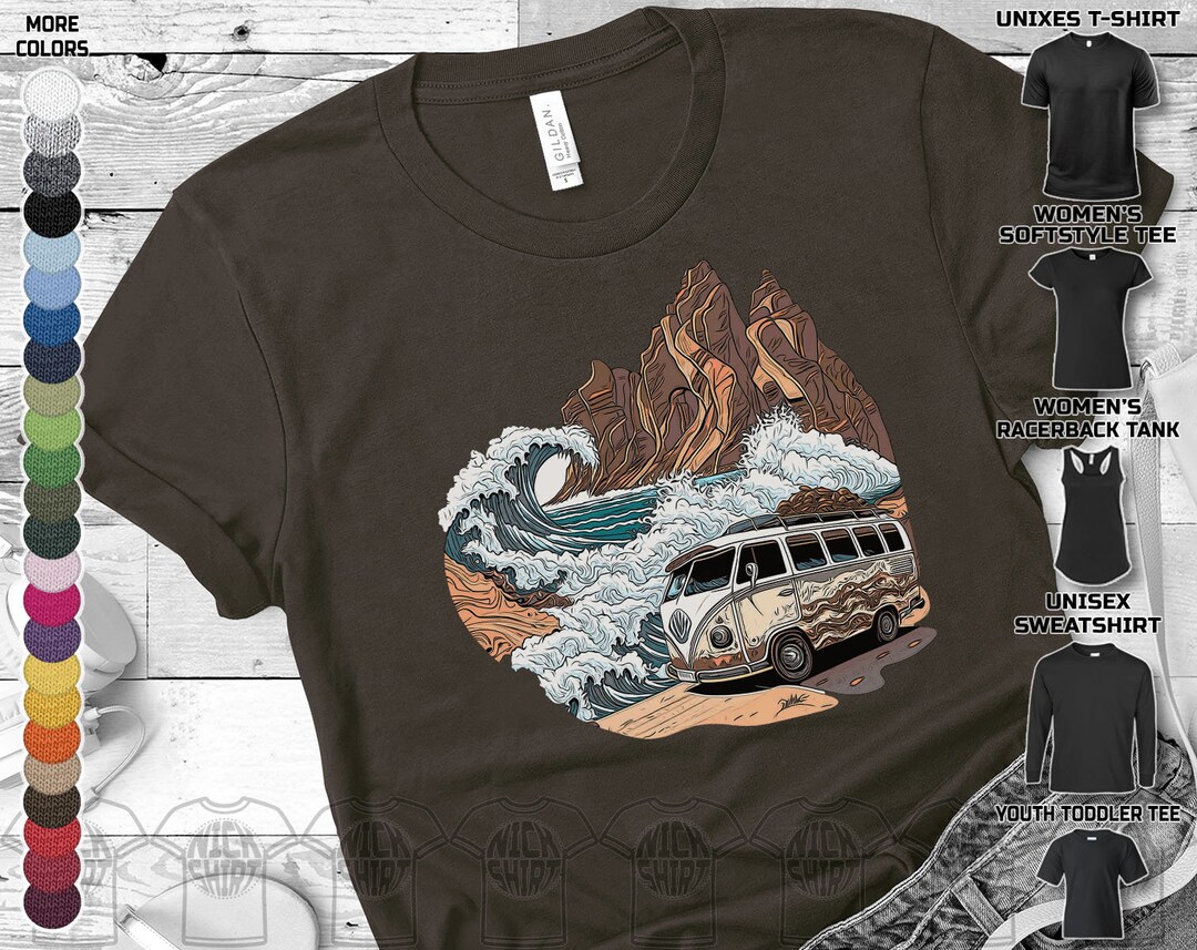 Surf Caravan Wave Beach Summer Sea Ocean Hawaii Vacation Palm - Etsy