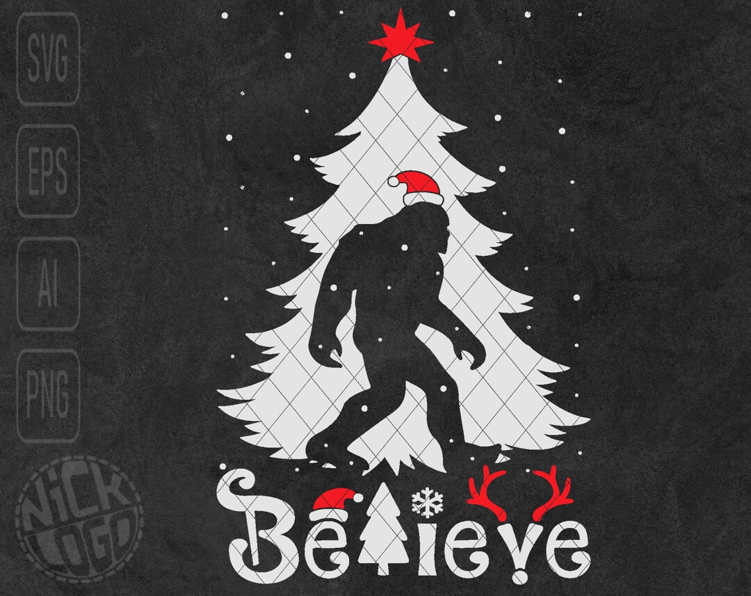 I Believe Elf Merry Christmas Tree Xmas Holiday Snow Winter ...