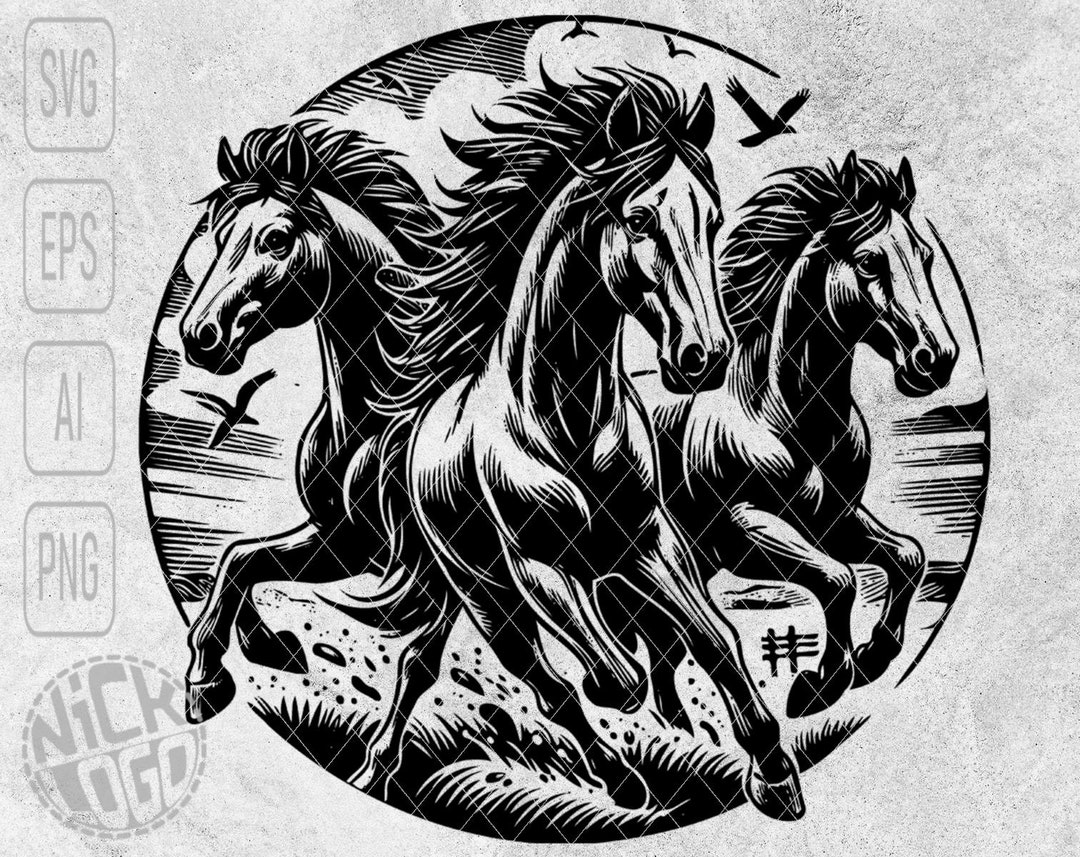 Horses Stud Gallop Canter Wild West Prairie Mustang Colt Range Horse ...