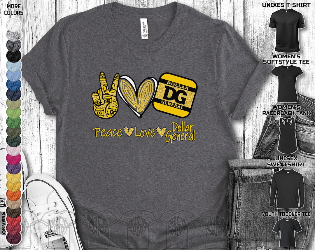 Peace Love Heart Dollar General DG Funny Humorous Motivation ...
