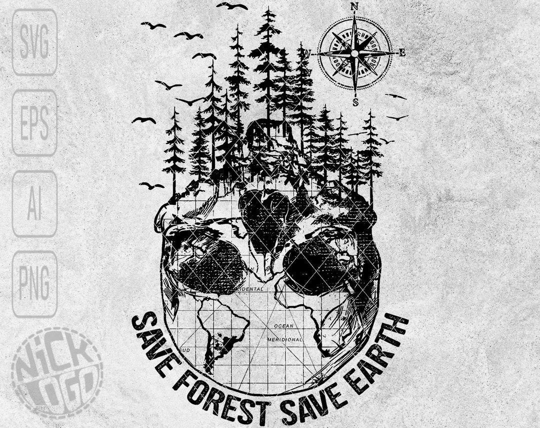 Save Forest Save Earth Wild Green Planet Nature SVG PNG - Etsy