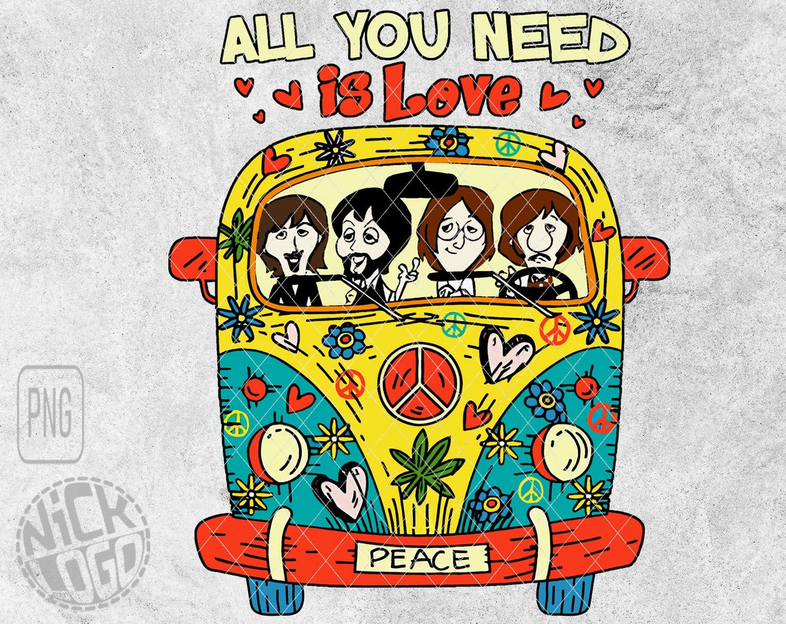 All You Need is Love Peace Cannabis Woodstock 1969 Hippie Flower Heart ...