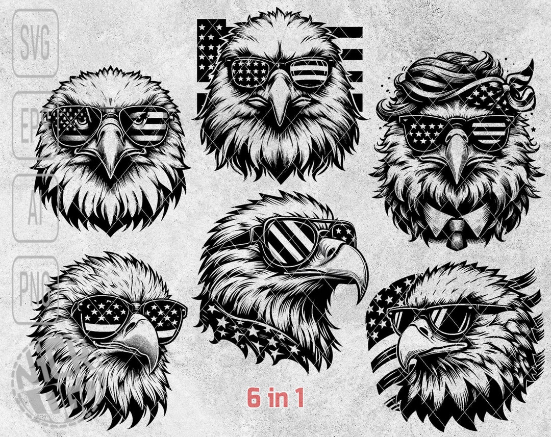 Bundle 6 in 1 Merica Eagle America Independence Day July 4th American ...
