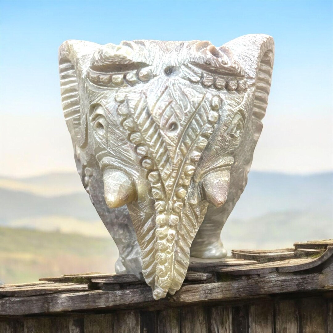 Decorative Soapstone Elephant Sculpture Authentic Handcrafted Stone Art ...