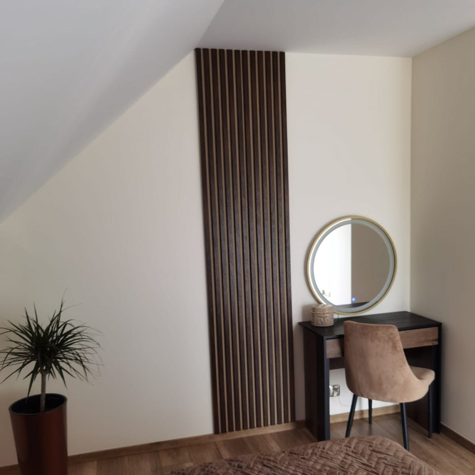 Fluted Acoustic Panels for Wall - Laths on Beige Felt, Wood Colors - Etsy