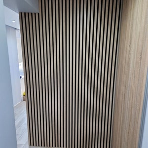Fluted Panels for Wall and Ceiling - Acoustic Laths on Felt, Oak Colors ...