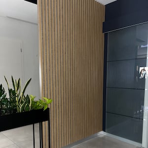 Fluted Acoustic Panels for Wall - Laths on Beige Felt, Wood Colors - Etsy