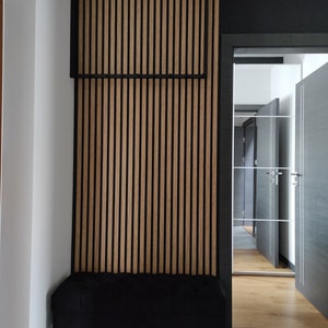 Fluted Panels for Wall and Ceiling - Acoustic Laths on Felt, Oak Colors ...