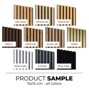 Fluted Panels for Wall and Ceiling - Acoustic Laths on Felt, Oak Colors ...