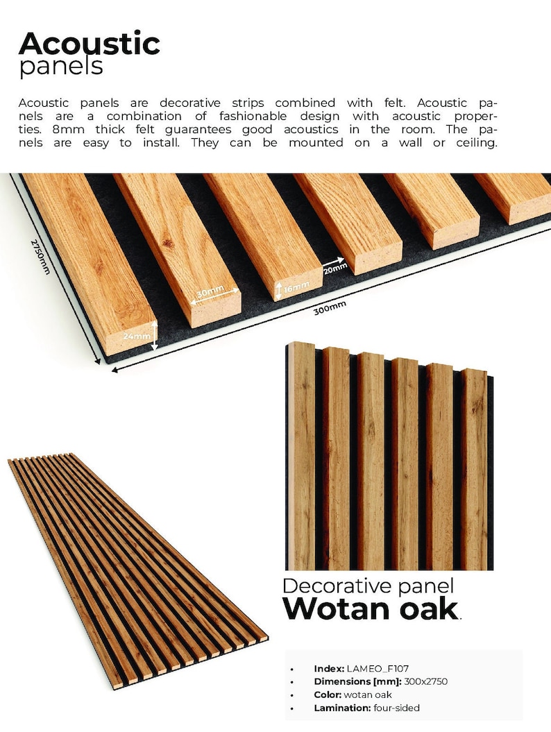 Acoustic Panels White 300x2750mm Slats on Felt - Etsy