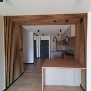 Fluted Acoustic Panels for Wall - Laths on Beige Felt, Wood Colors - Etsy