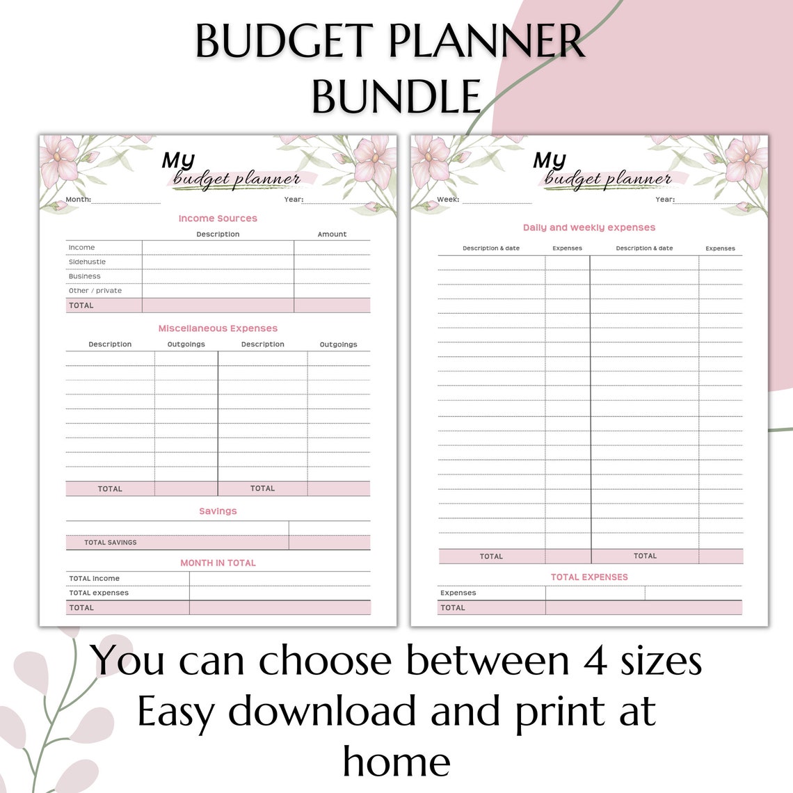 Printable Budget Planner Bundle Budget Planner Kit Weekly - Etsy