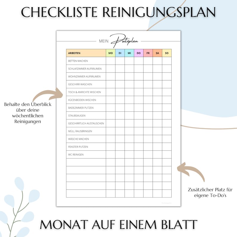Cleaning Schedule Editable & Printable Housekeeping and Cleaning ...