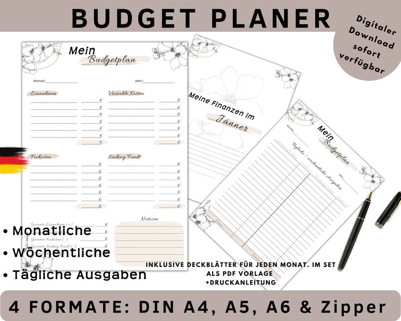 Budget Planer Deutsch, Fixkosten, Budgetplaner Deutsch, Budget Deutsch ...