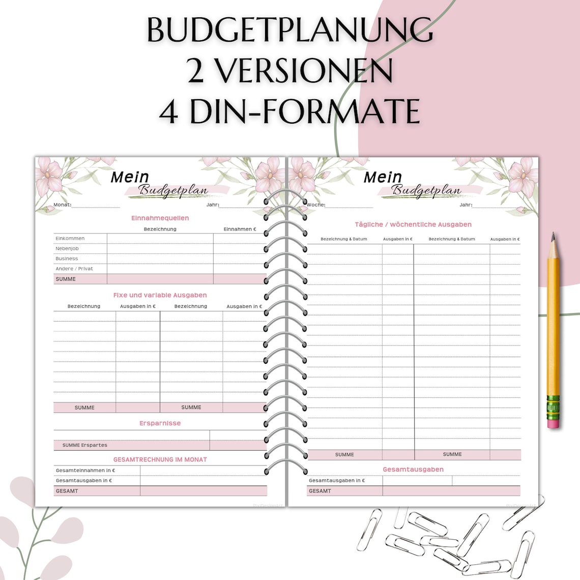Budget Planer Deutsch, Fixkosten, Budgetplaner Deutsch, Budget Deutsch ...