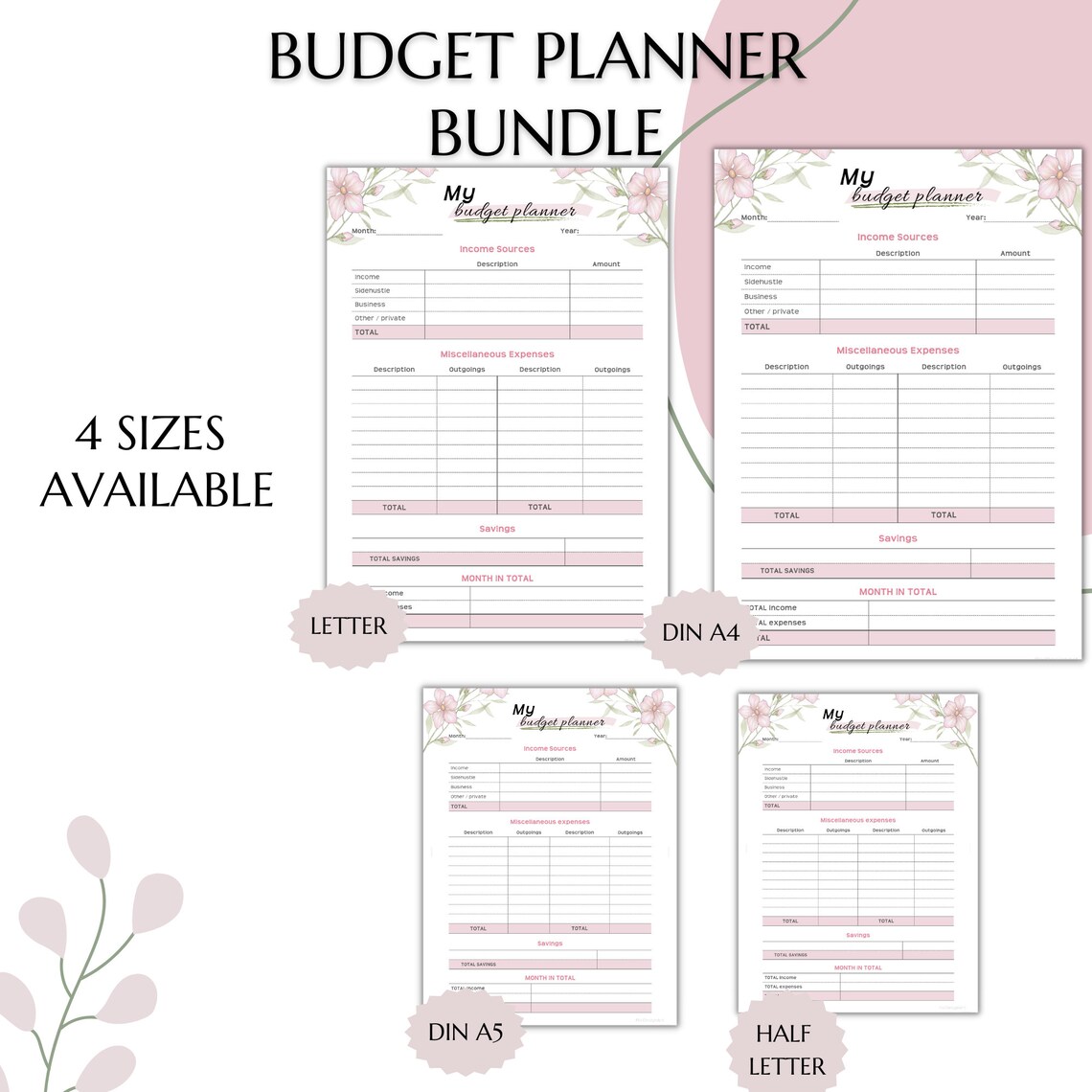 Printable Budget Planner Bundle Budget Planner Kit Weekly - Etsy