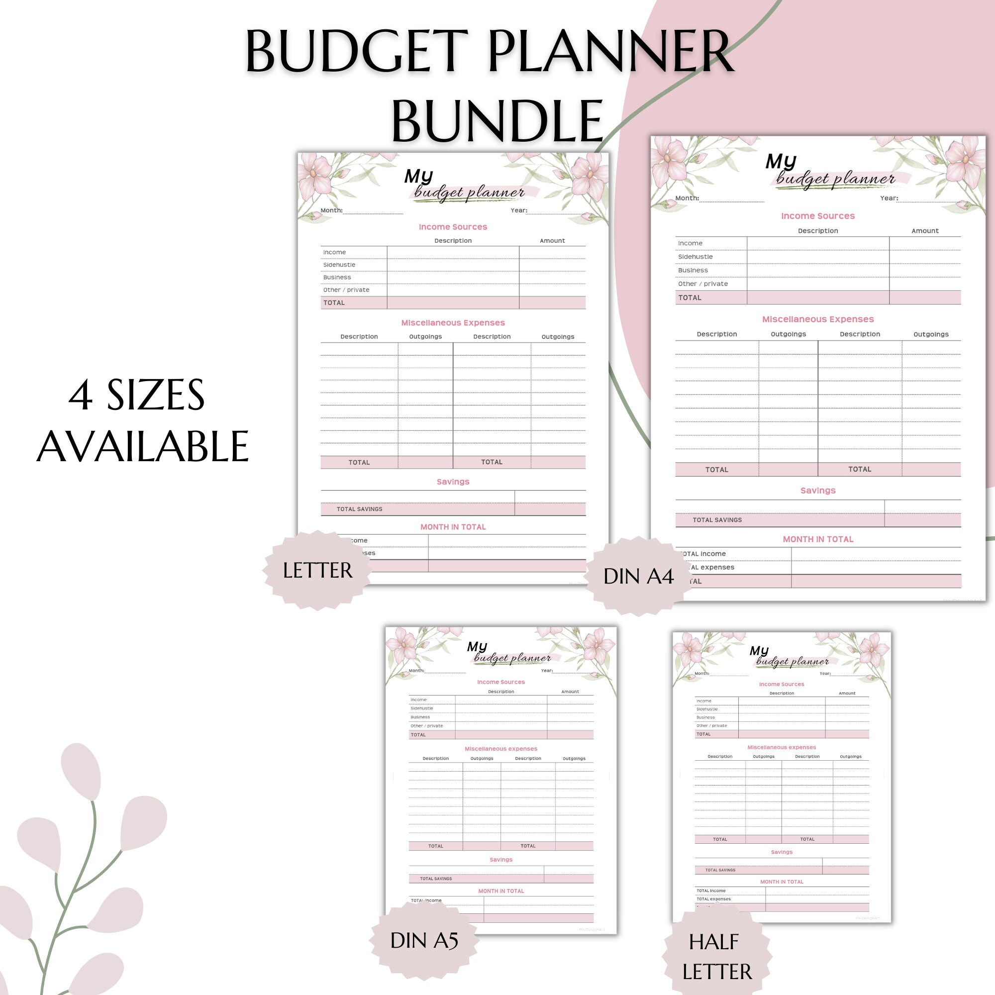 Printable Budget Planner Bundle Budget Planner Kit Weekly - Etsy