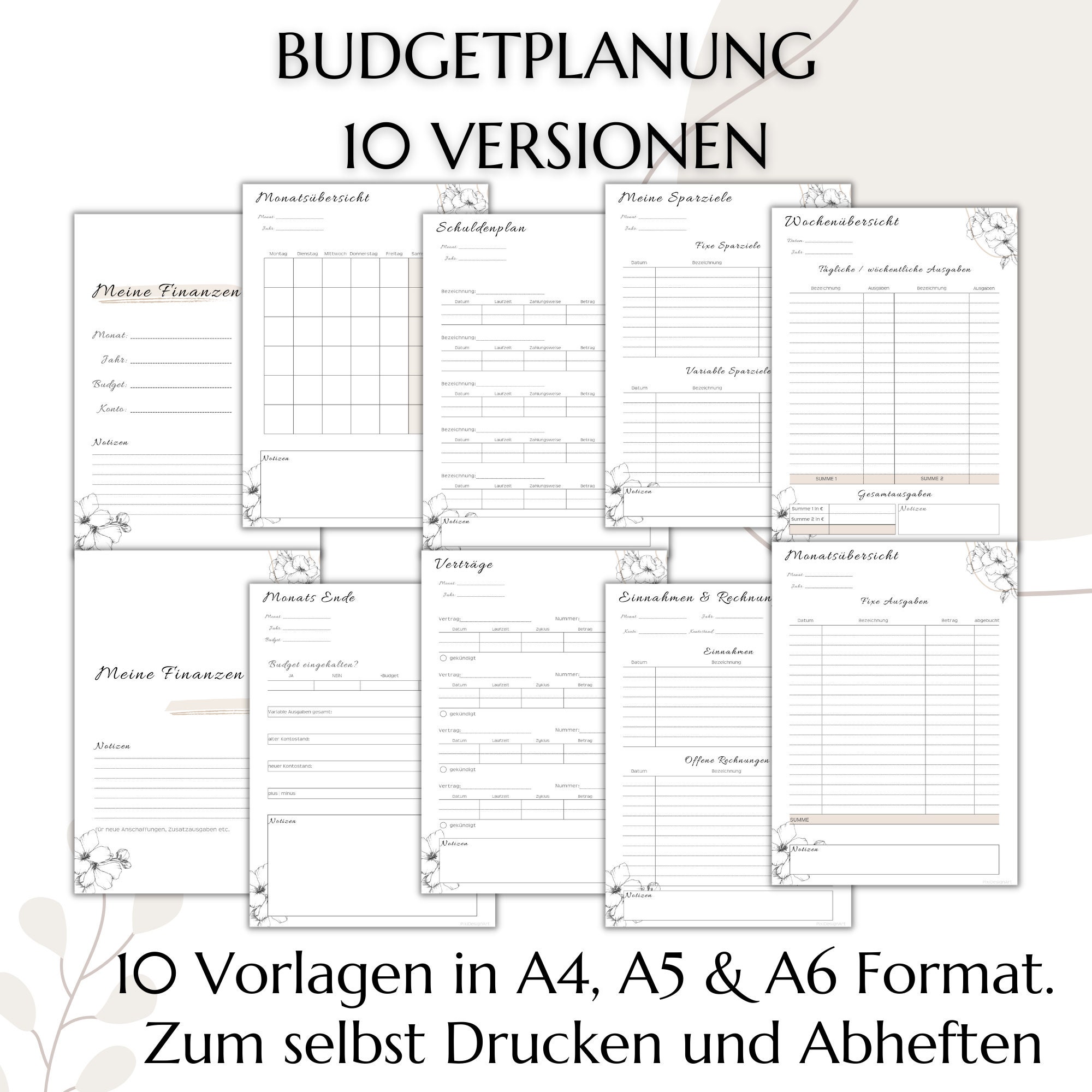 Budget Planer Deutsch, A4, A5, Fixkosten, Budgetplaner Deutsch, Budget ...