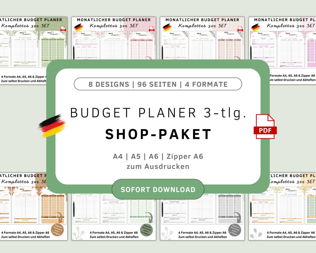 Complete SET! All 3 Pcs. Budget Planner From the SHOP, Fixed Costs ...