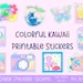 Kawaii Printable Stickers, Kawaii Png, Commercial Use Png, Sticker ...